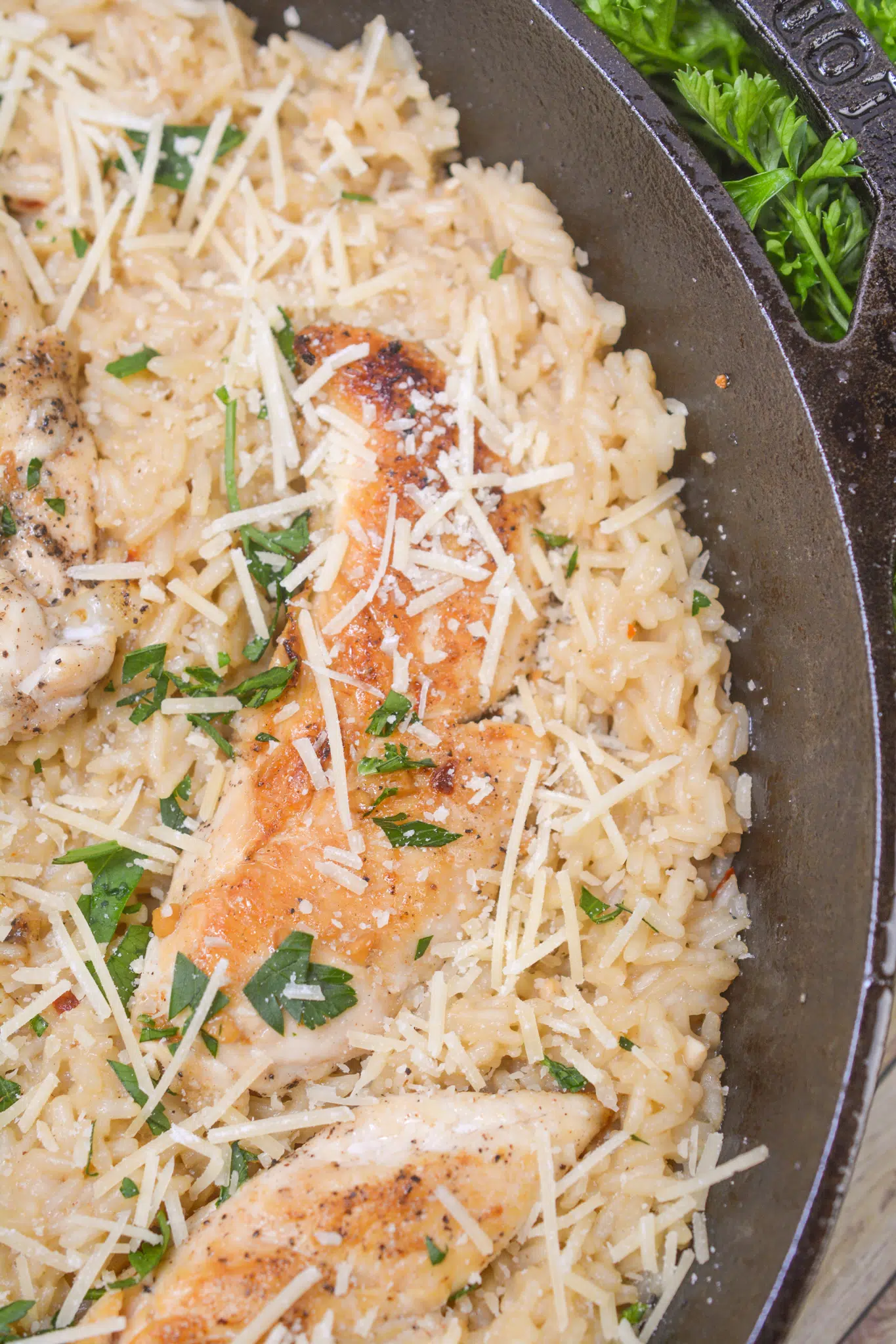 Chicken and Garlic Parmesan Rice