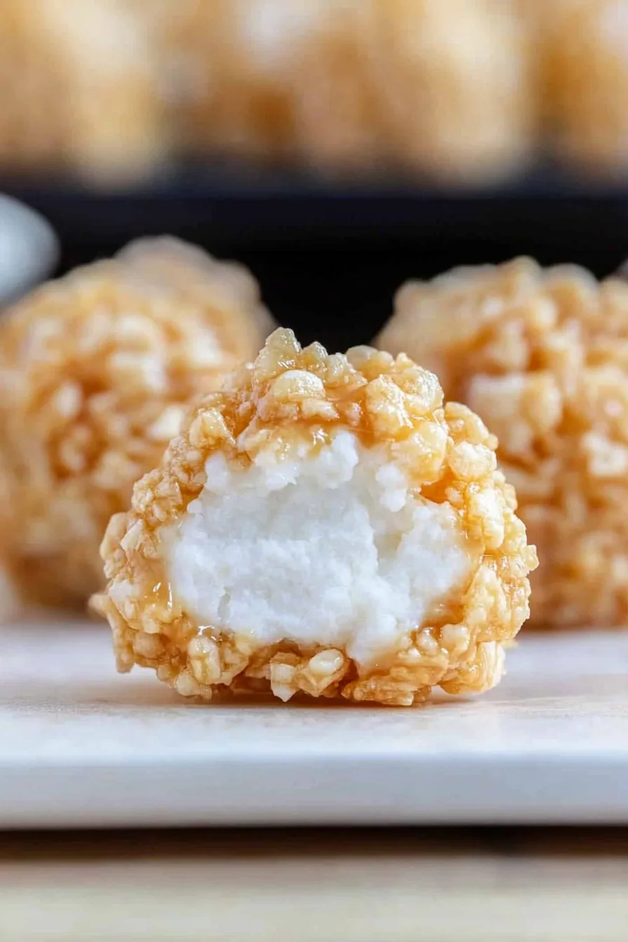 Caramel Marshmallow Rice Krispie Balls