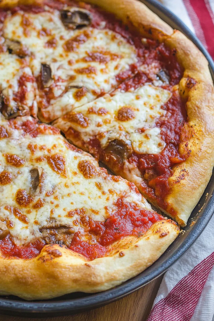 Homemade Chicago Style Deep Dish Pizza