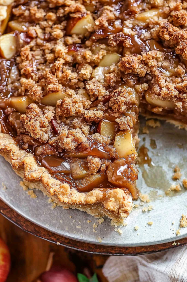Caramel Apple Crumble Pie