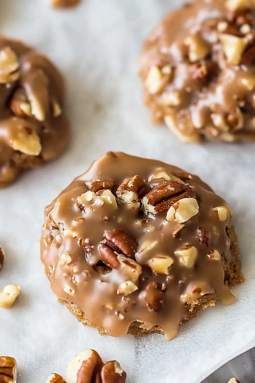 No-Bake Coconut Pecan Praline Cookies