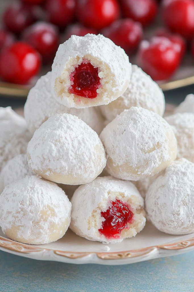 Cherry Snowball Cookies