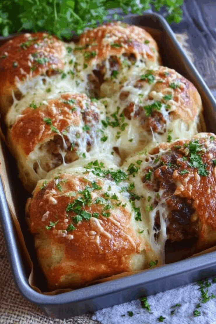 Garlic Bread Meatball Bombs