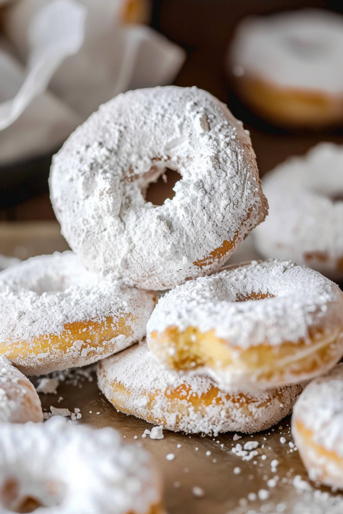 Homemade Powdered Sugar Donuts