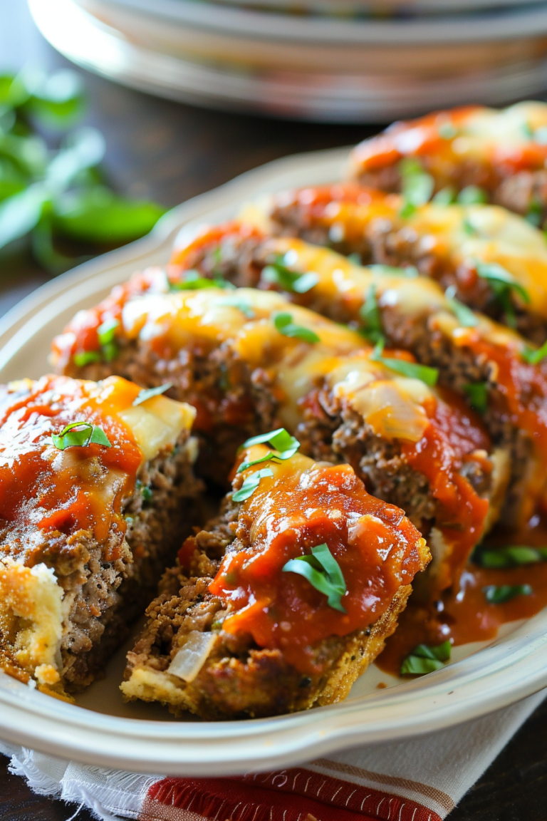 Savory Italian Meatloaf with Cheese