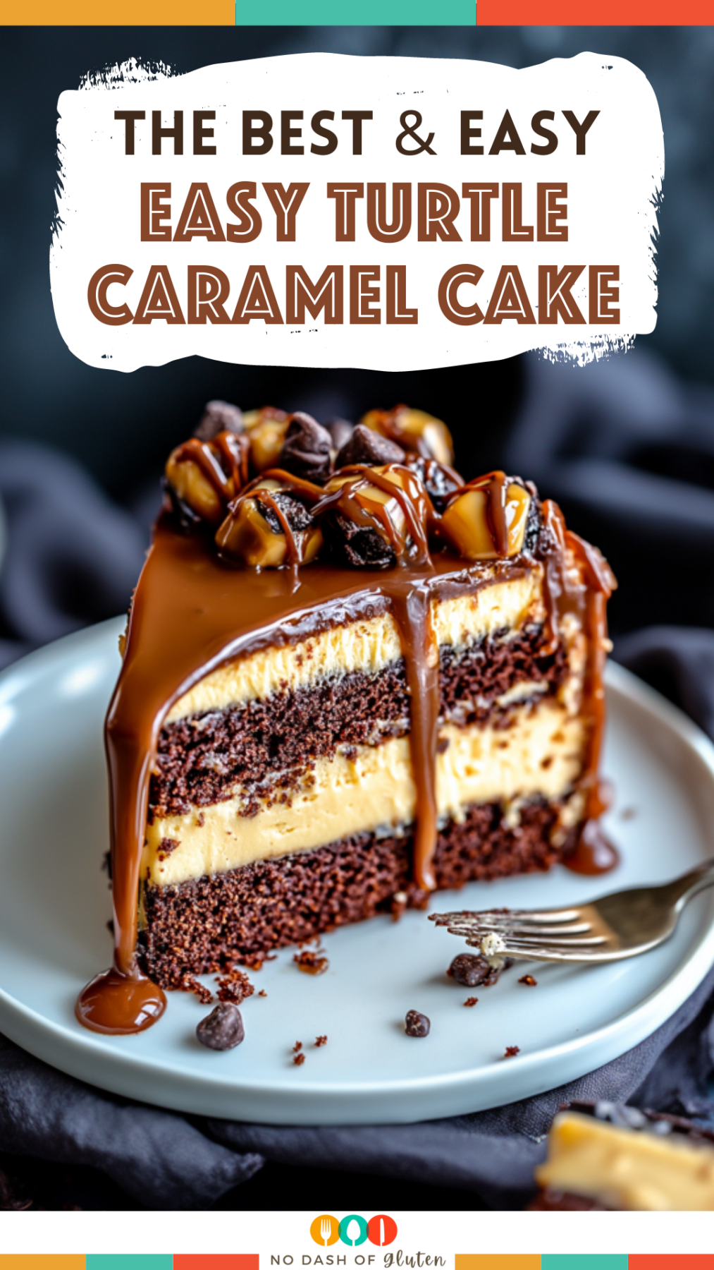 Easy Turtle Caramel Cake