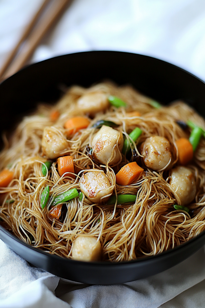 Filipino Pancit Chicken Recipe (Pancit Bihon)