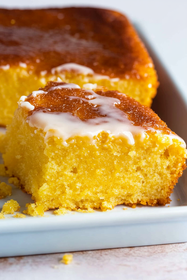Lemon Poke Cake with Lemon Glaze
