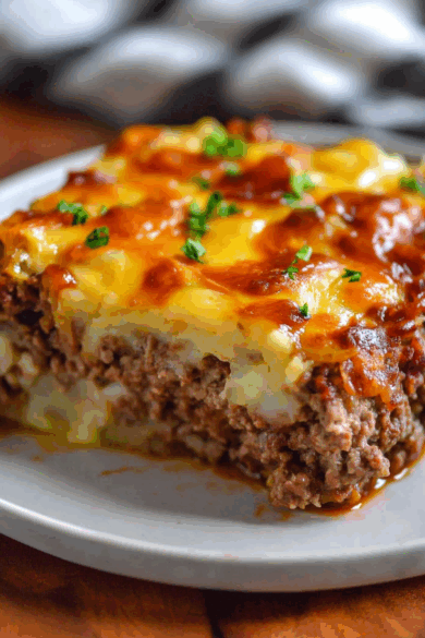 Cowboy Meatloaf and Potato Casserole