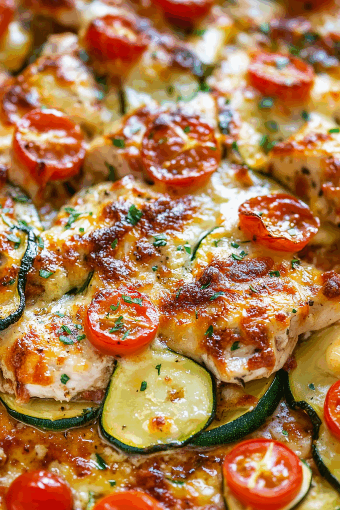 Mediterranean Chicken Zucchini Bake