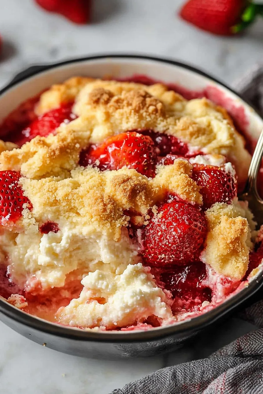 Strawberry Cheesecake Dump Cake