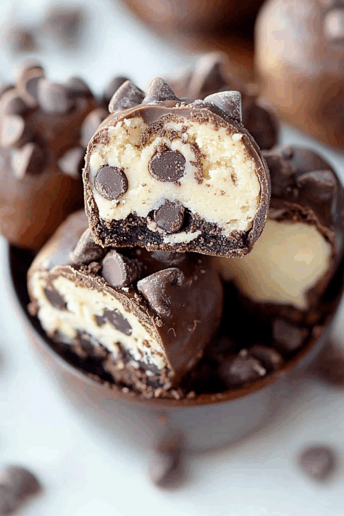 Chocolate Chip Cookie Dough Brownie Bombs
