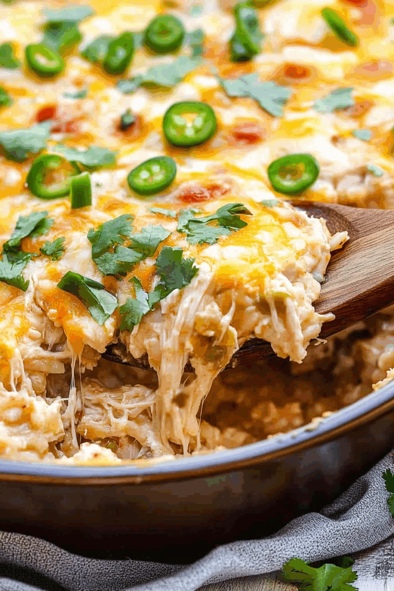 Cheesy Green Chile Rice Casserole