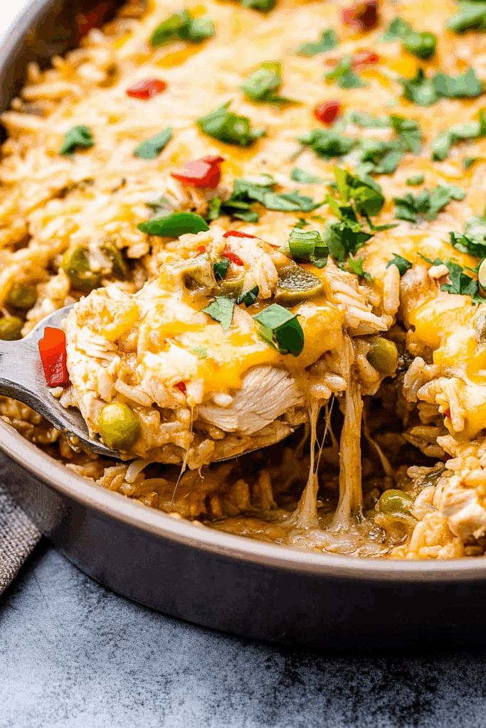 Cheesy Green Chile Rice Casserole