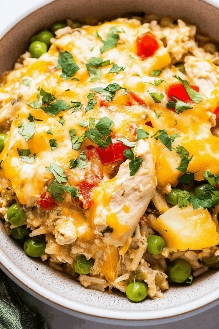 Cheesy Green Chile Rice Casserole