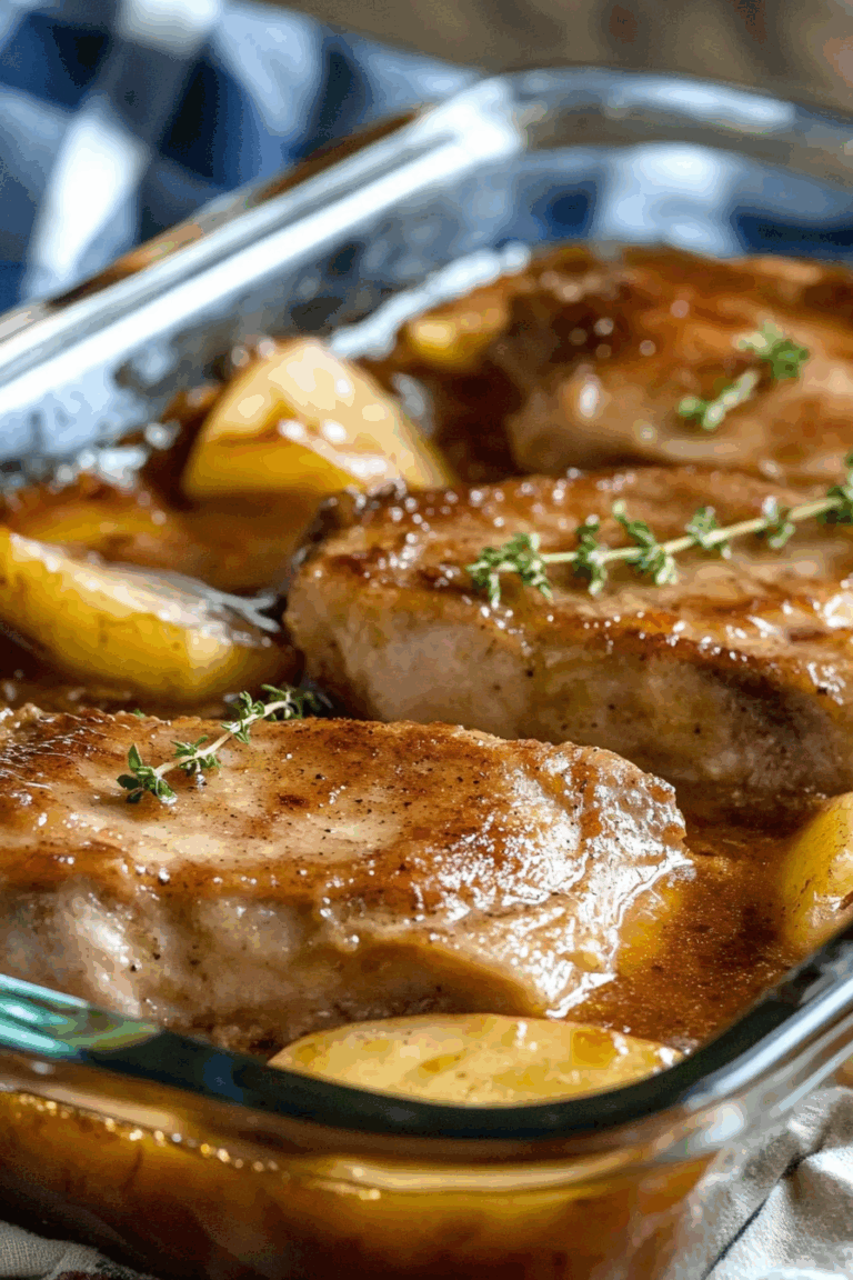 Layered Apple Pork Chop Bake