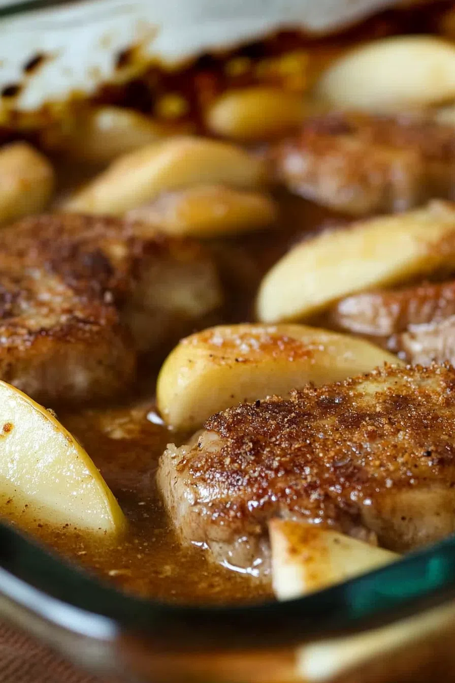 Layered Apple Pork Chop Bake