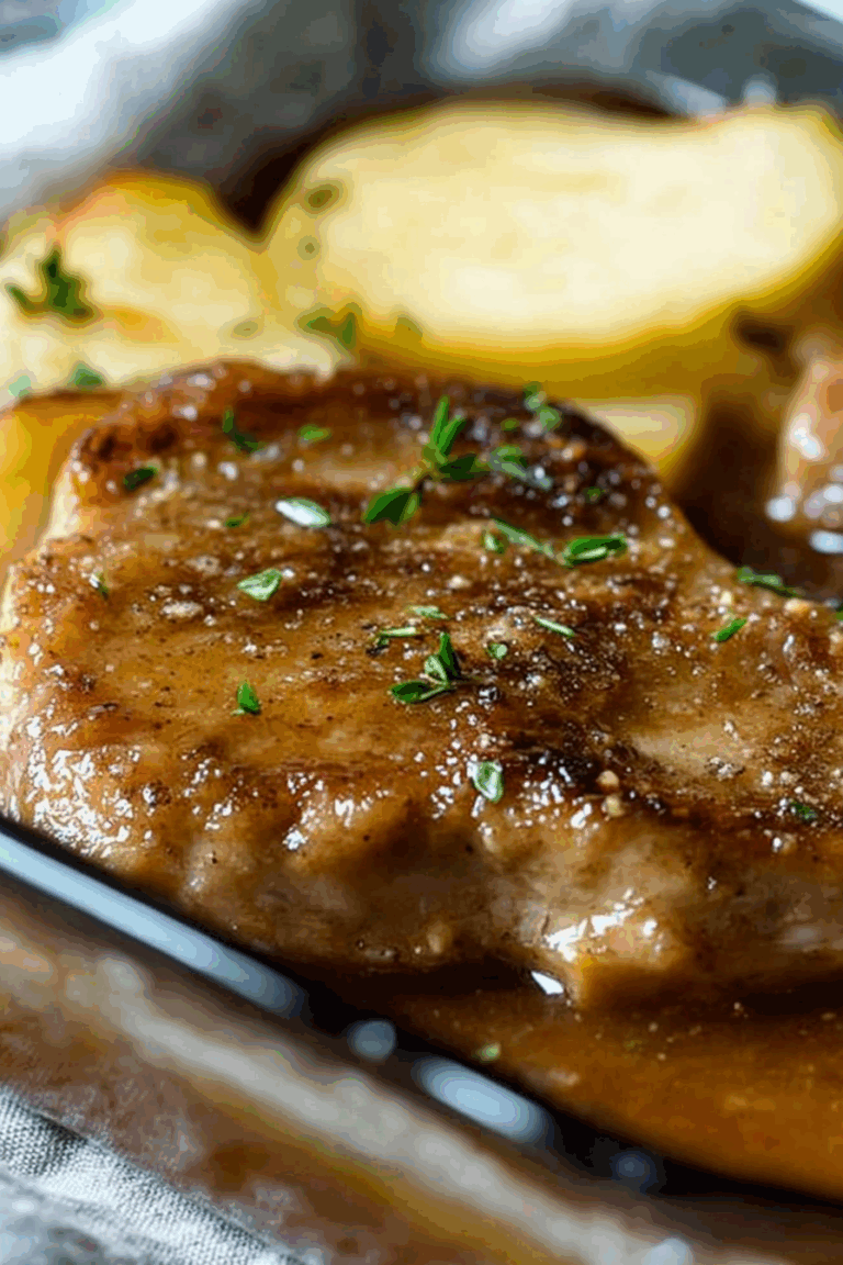 Layered Apple Pork Chop Bake