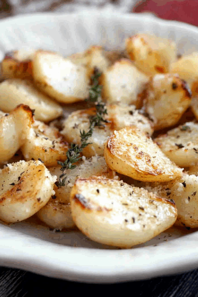 Oven Roasted Turnips with Thyme and Parmesan