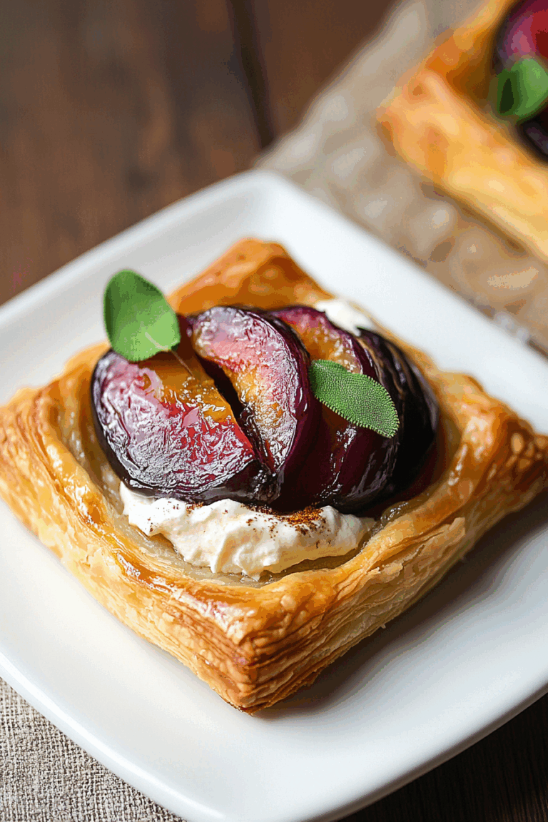 Plum & Cheese Puff Pastry Tarts