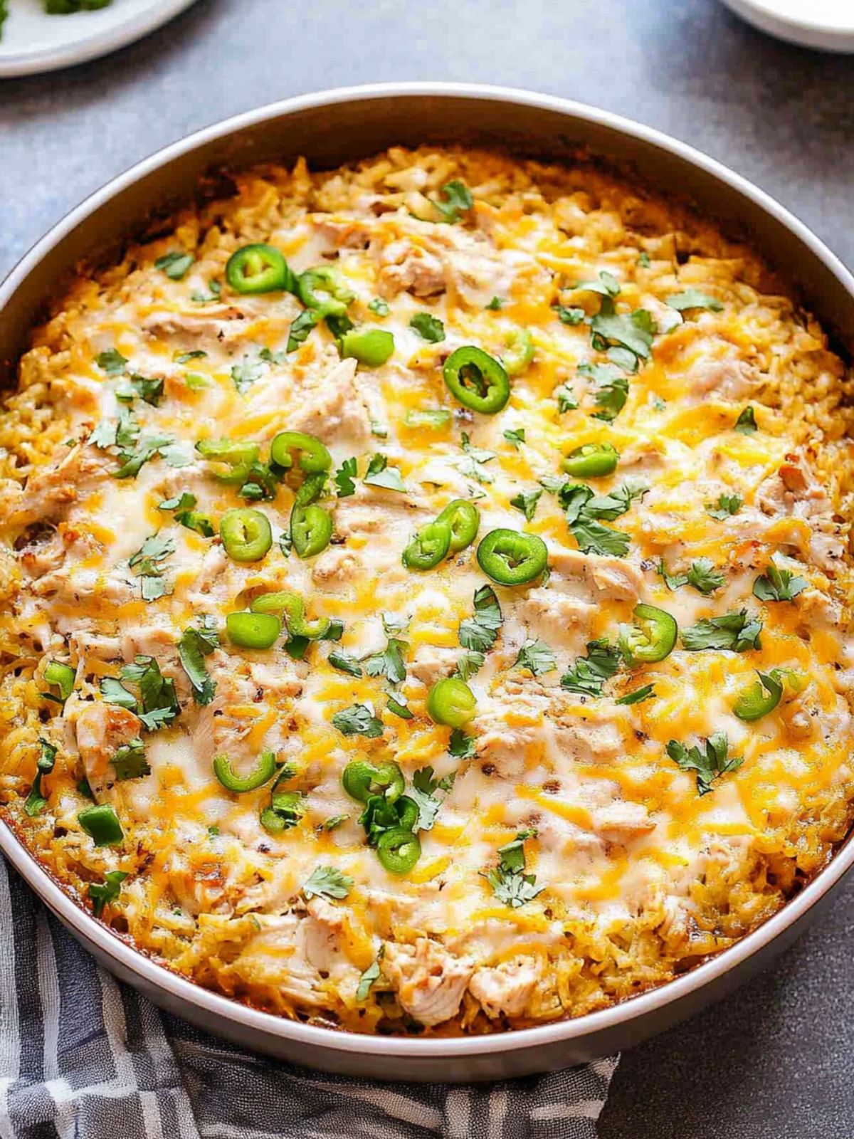 Cheesy Green Chile Rice Casserole