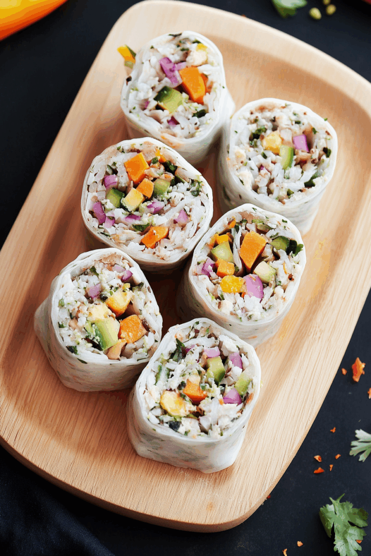 Rainbow Veggie Pinwheels Recipe