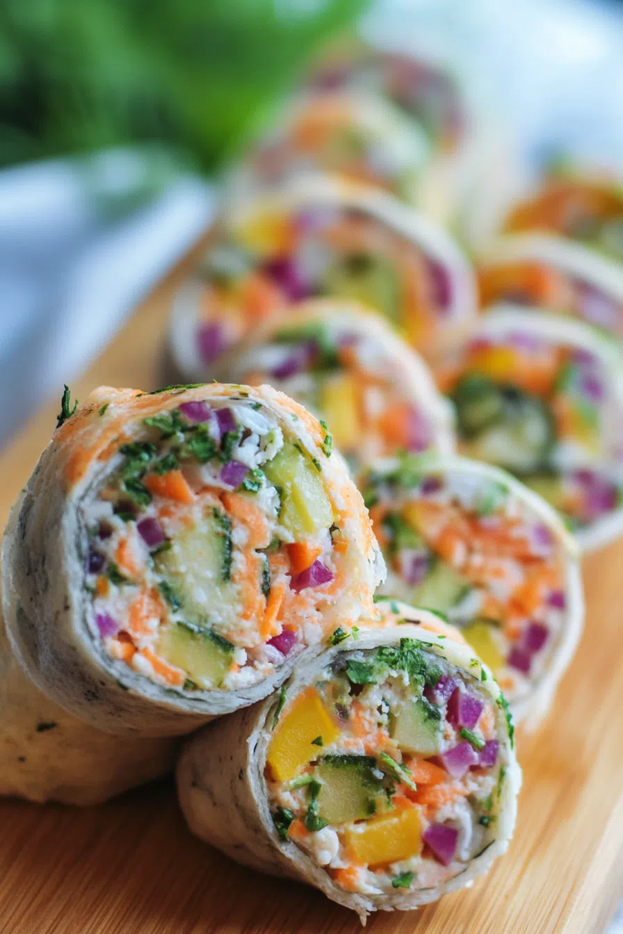 Rainbow Veggie Pinwheels Recipe