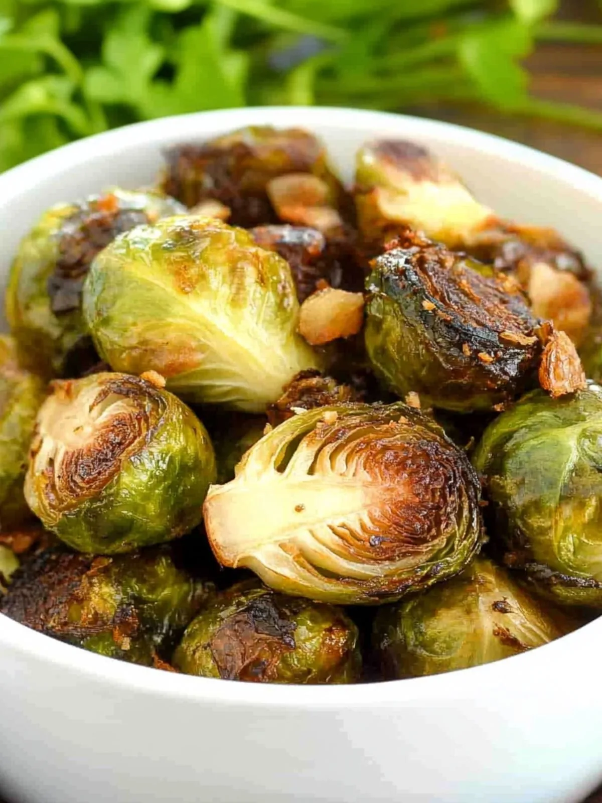 Oven Roasted Garlic Brussels Sprouts