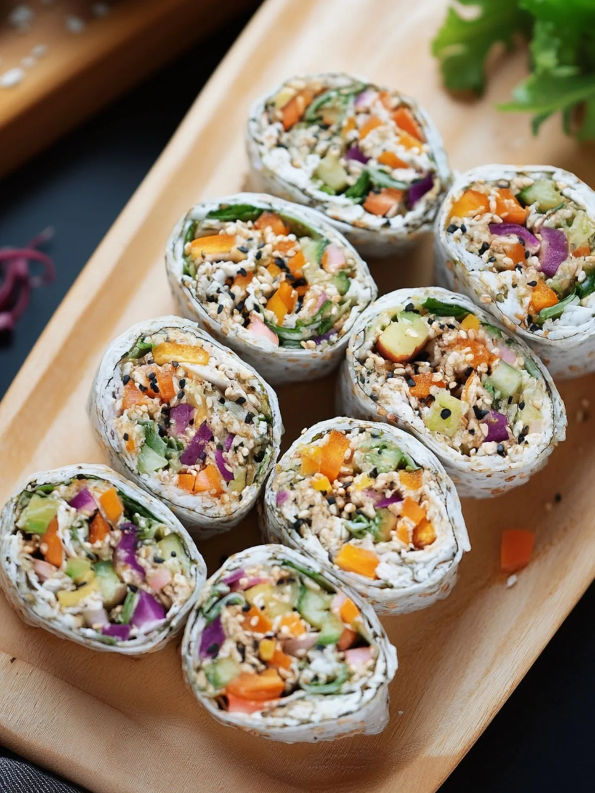 Rainbow Veggie Pinwheels Recipe