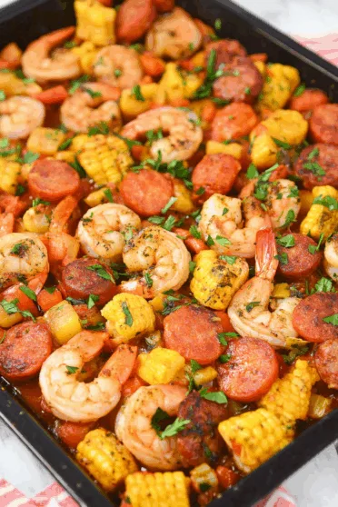 Shrimp and Sausage Sheet Pan Bake