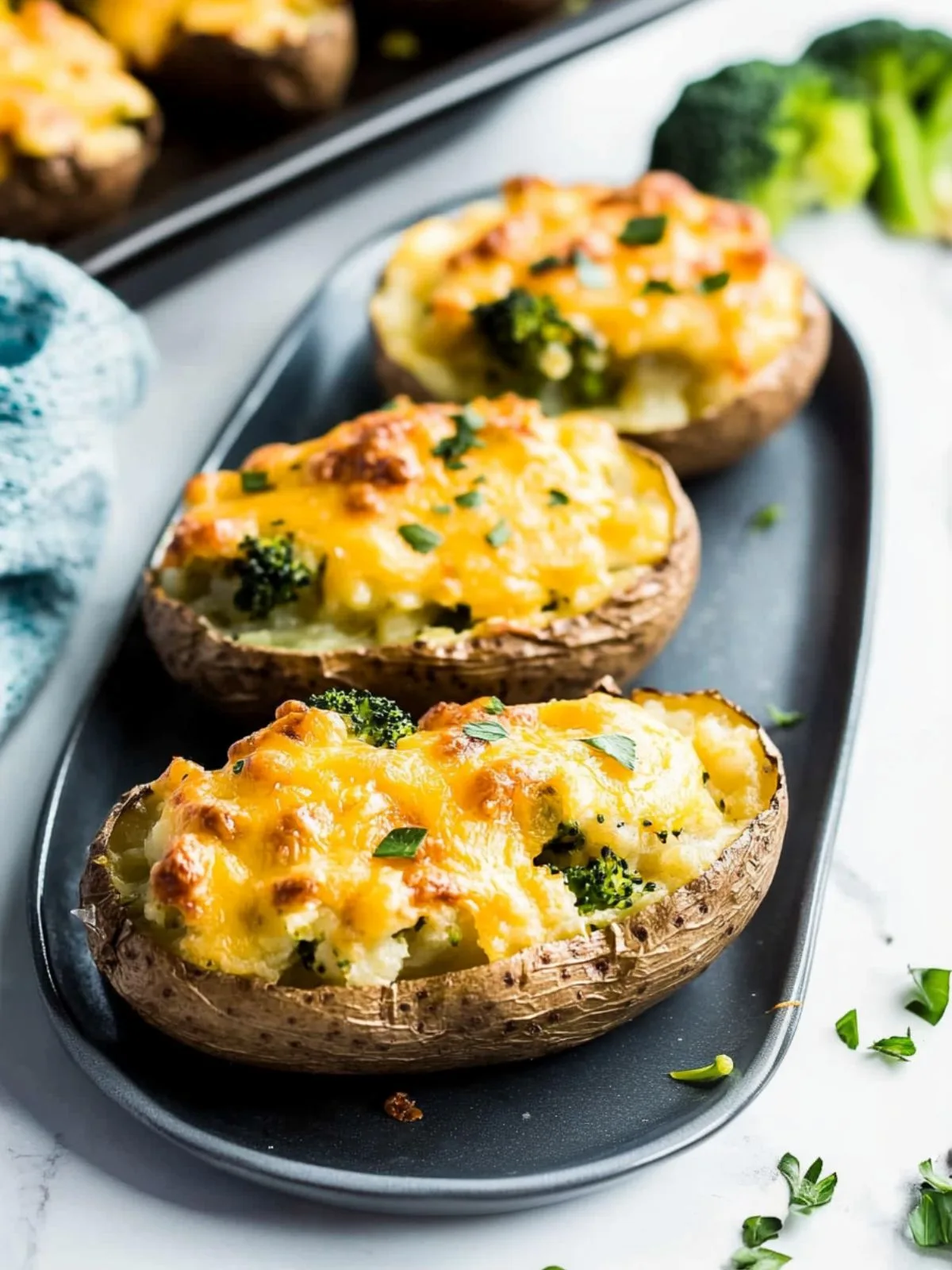 Broccoli Cheddar Stuffed Potatoes
