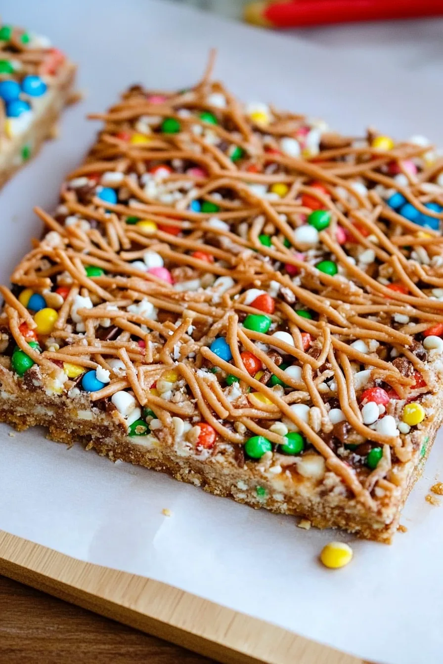 Elf Spaghetti Cookie Bars Recipe