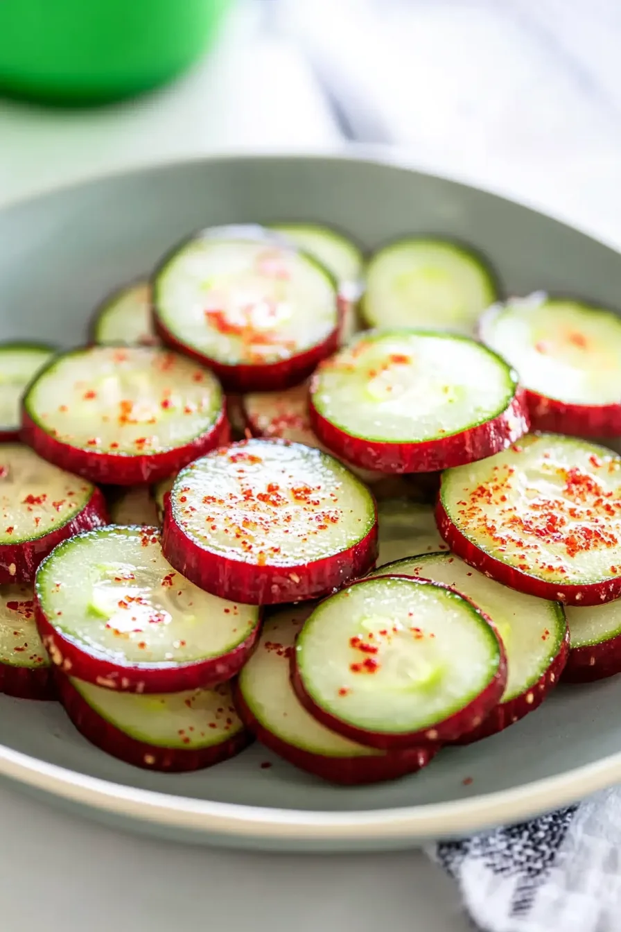Cucumber Coins with Tajin