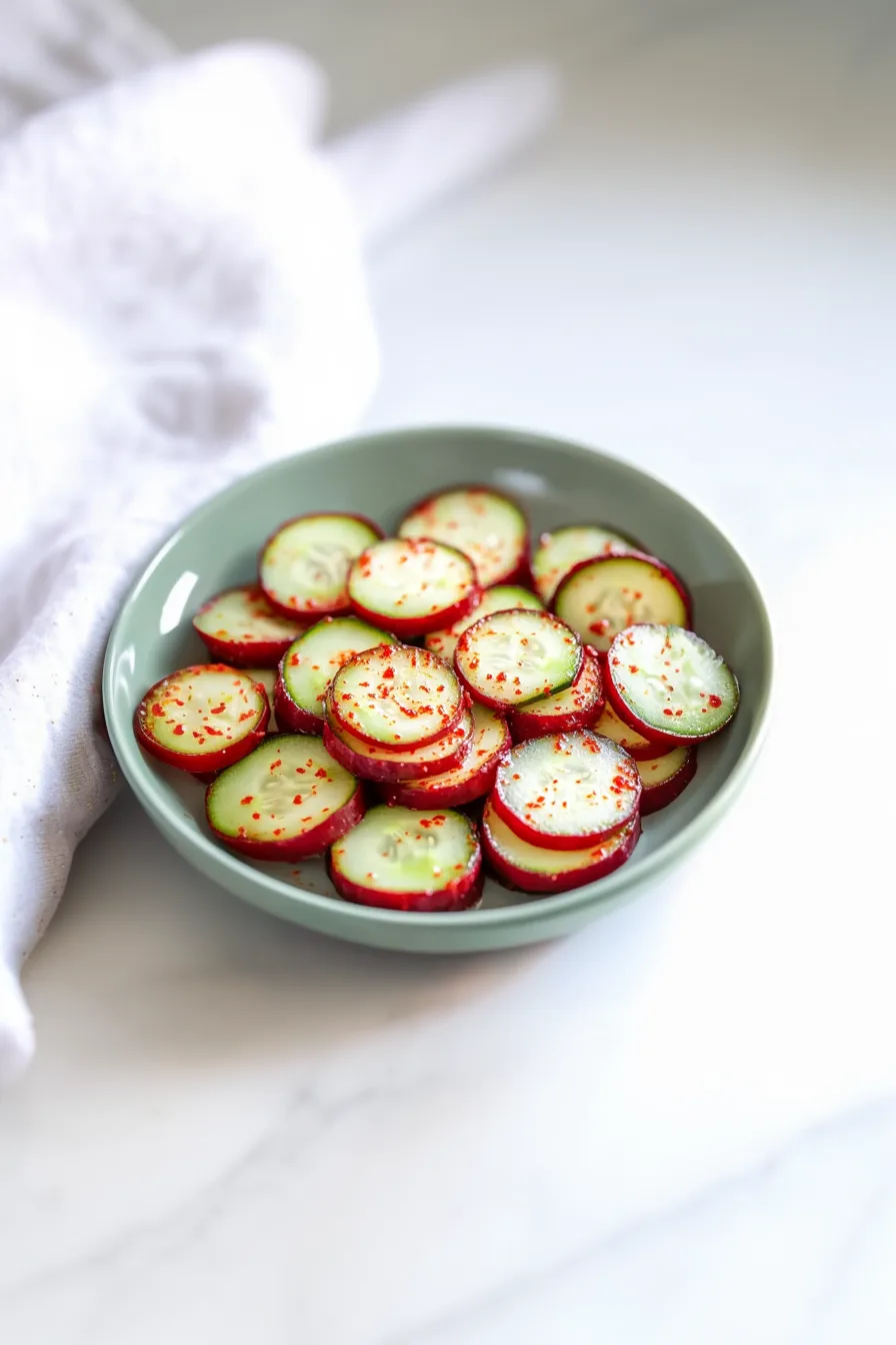 Cucumber Coins with Tajin