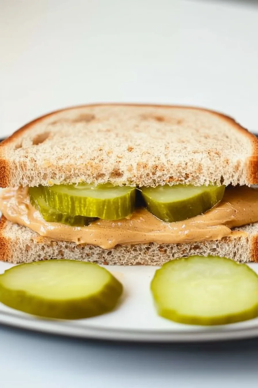 Easy Peanut Butter and Pickle Sandwich