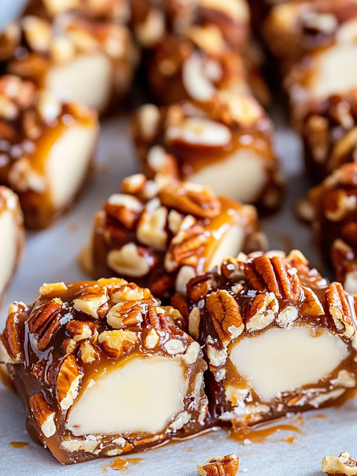 Holiday Caramel Pecan Logs