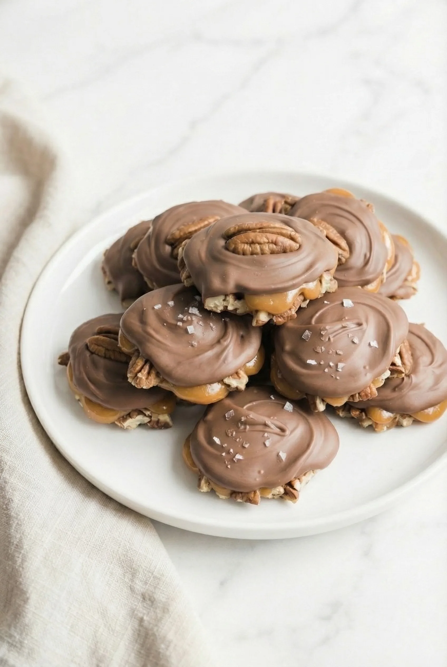Chocolate Pecan Turtle Clusters