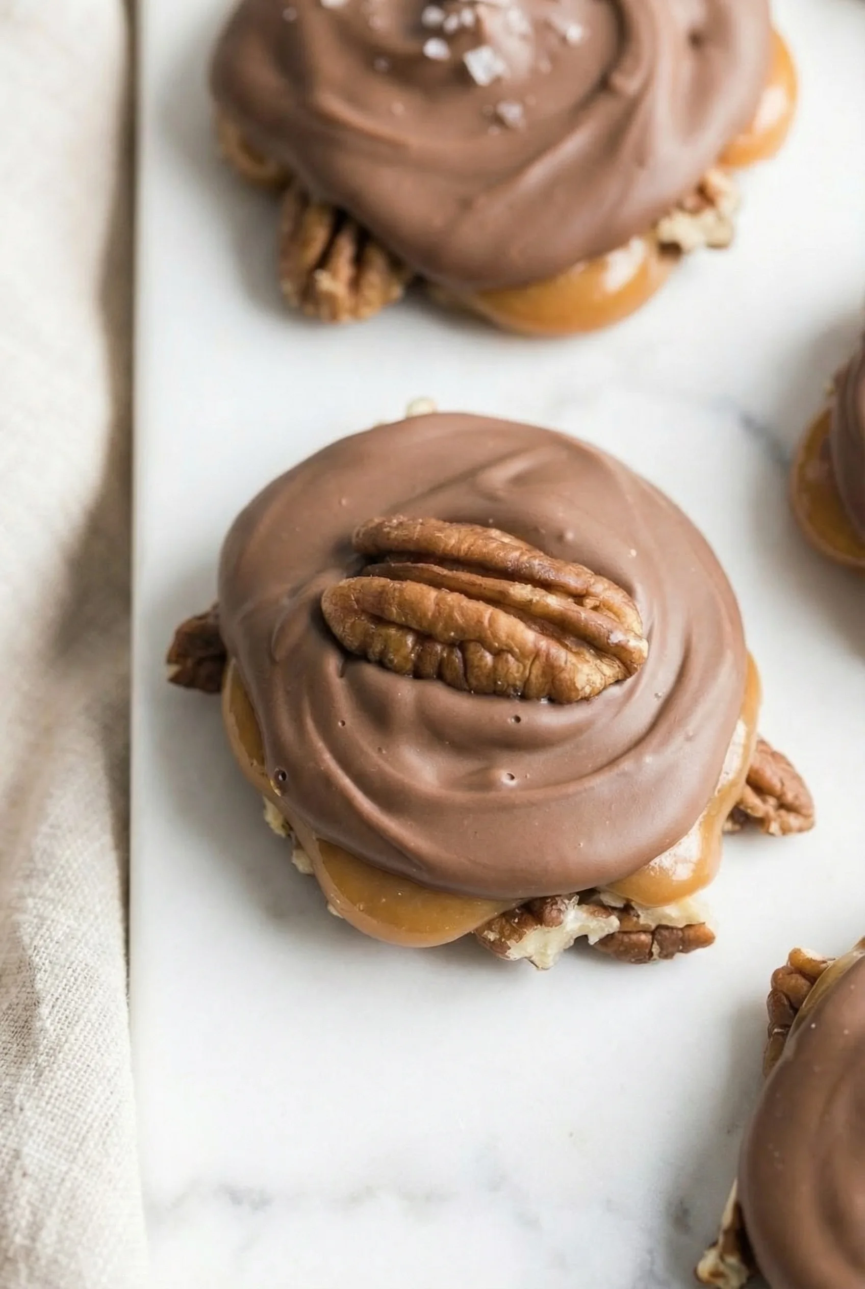 Chocolate Pecan Turtle Clusters