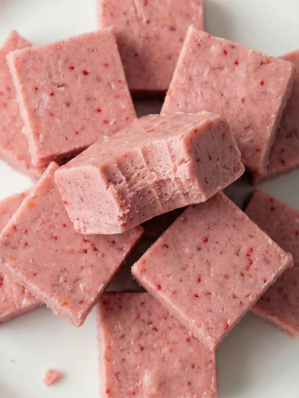 Creamy Raspberry Coconut Fudge Bites