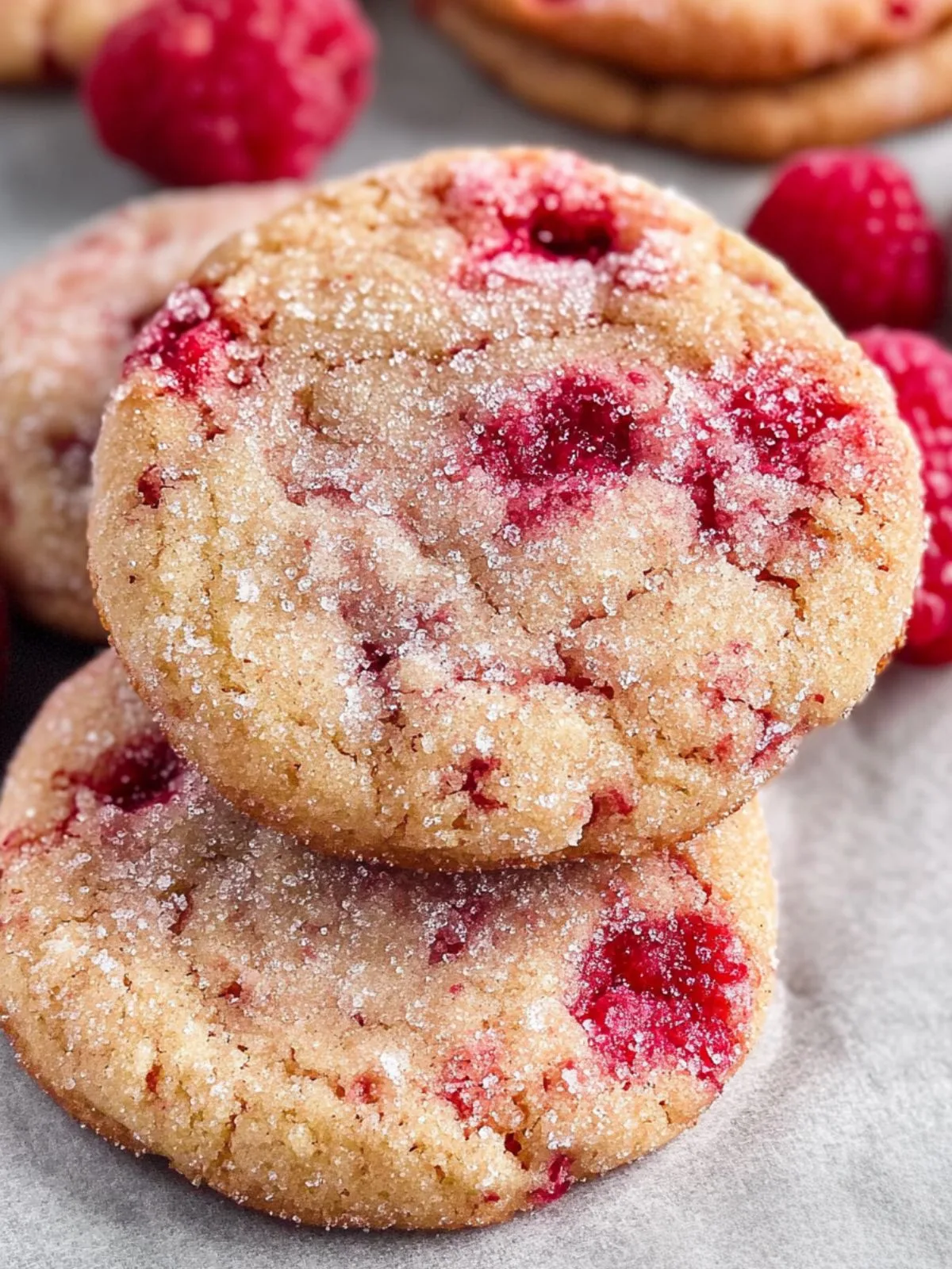 Raspberry Crinkle Cookies